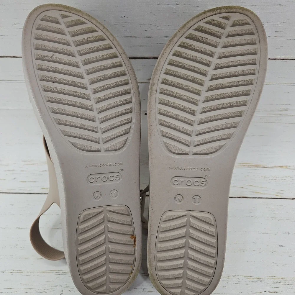 CROCS | Shoes | Crocs Brooklyn Low Wedge Sandals Womens 1 Latte Tan ...